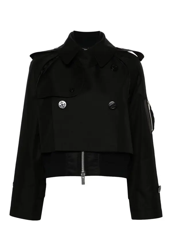 Sacai Layered Cropped Jacket - Black