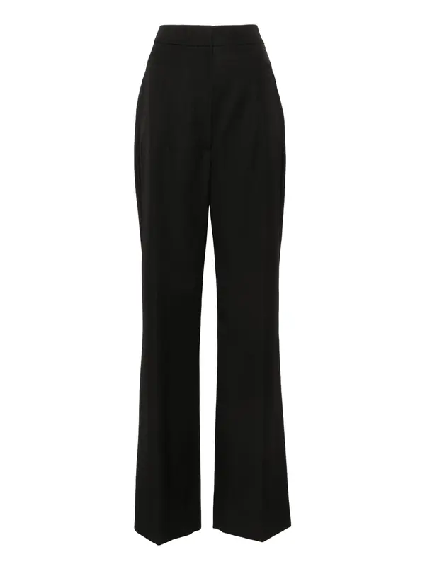 Alexander McQueen Wool Wide-leg Trousers - Black