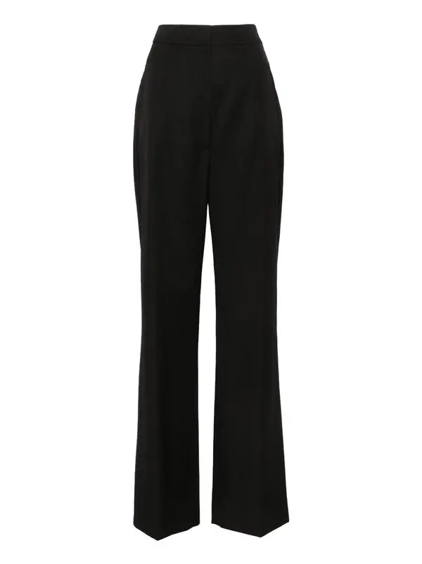 Alexander McQueen Wool Wide-leg Trousers - Black