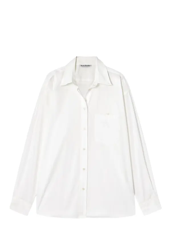 Acne Studios Embroidered Cotton-poplin Shirt - White