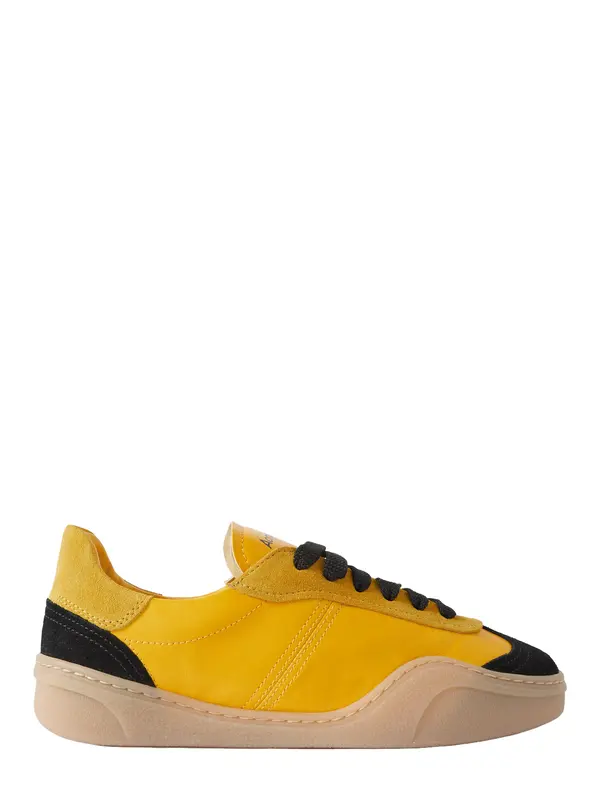 Acne Studios Suede And Leather Low-top Sneakers - Yellow