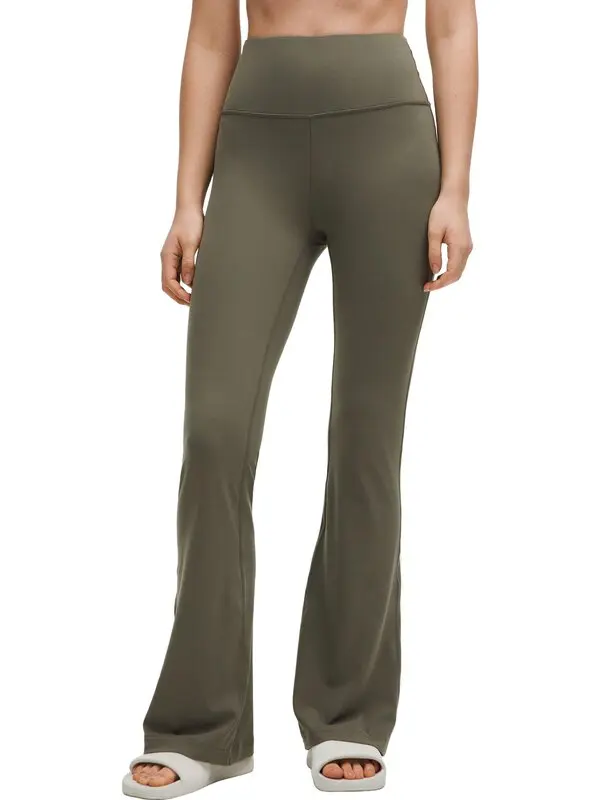 Lululemon Groove Nulu Super-high-rise Flared Pants - Army Green