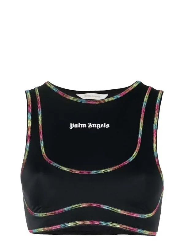 Palm Angels Rainbow Miami Sports Bra - Black