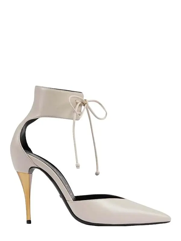 Gucci High Heel Pump With Ankle Cuff - Grey/brown