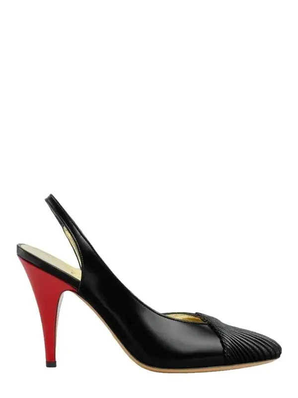 Gucci Slingback Leather Pumps - Black