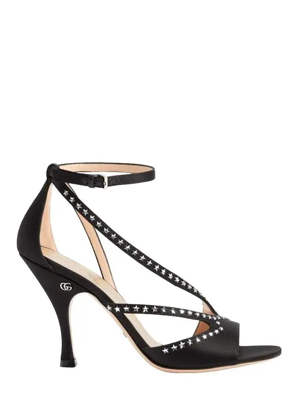 Gucci Starembellished Gg Sandals - Black
