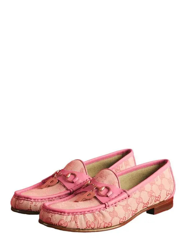 Gucci Palace X Ggp Canvas Horsebit Loafers - Pink
