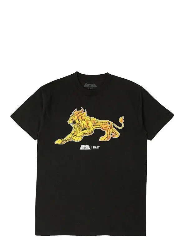 BAIT X Saint Seiya Leo Gold Tee Shirt - Black