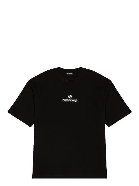 Balenciaga Sponsor Logo Small Fit T-shirt - Black