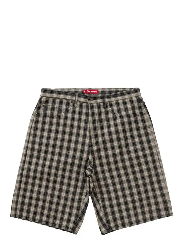 Supreme Plaid Baggy Short - Black