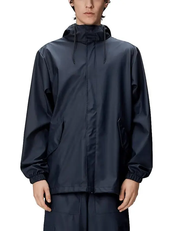 Rains Fishtail Hooded Rain Jacket - Navy