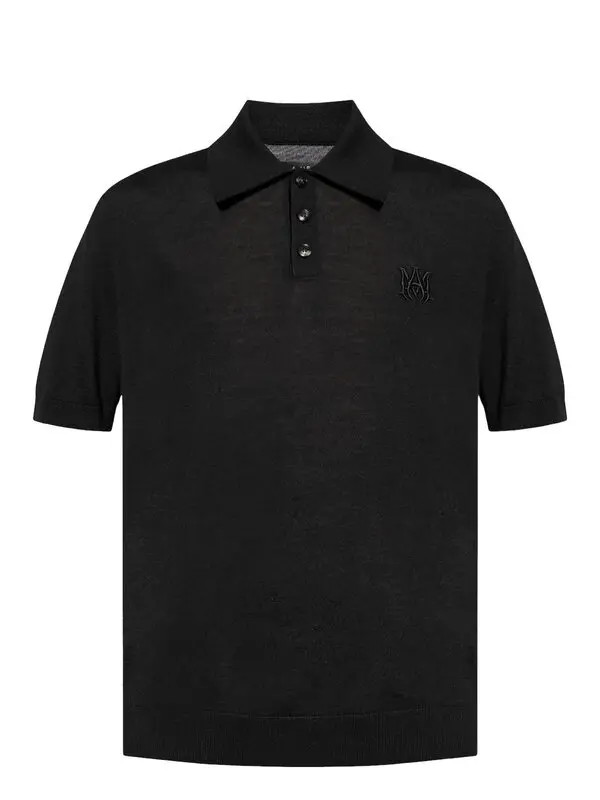 Amiri Logo-embroidered Polo Shirt - Black