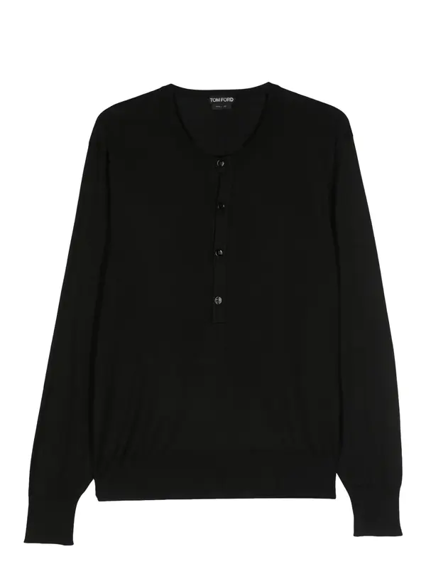 TOM FORD Fine-knit Silk T-shirt - Black