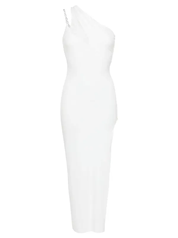 NISSA One-shoulder Crepe Gown - White