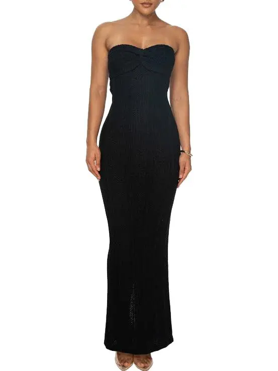 JLUXLABEL Blanca Strapless Knit Dress - Black