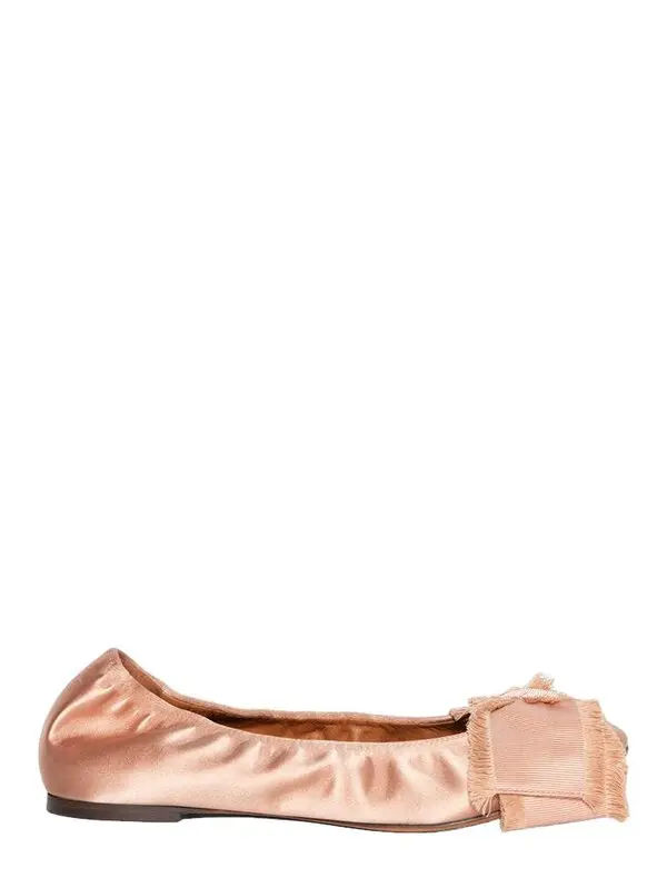 LANVIN Ballerina Flats With Satin Bow - Blush