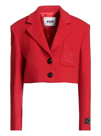 MSGM Single-breasted Blazer - Tomato Red