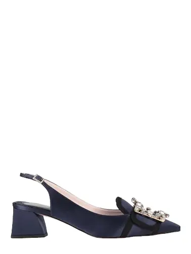 ROGER VIVIER Pumps In Textile Fibers - Navy