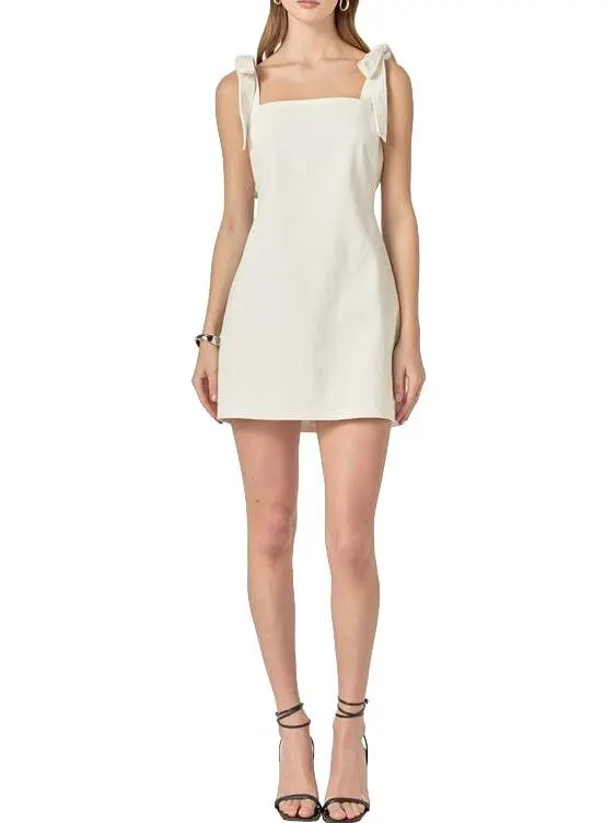 English Factory Tie Strap Mini Dress - White