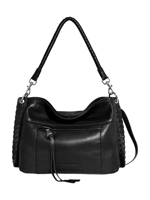 AIMEE Leather Shoulder Bag - Black
