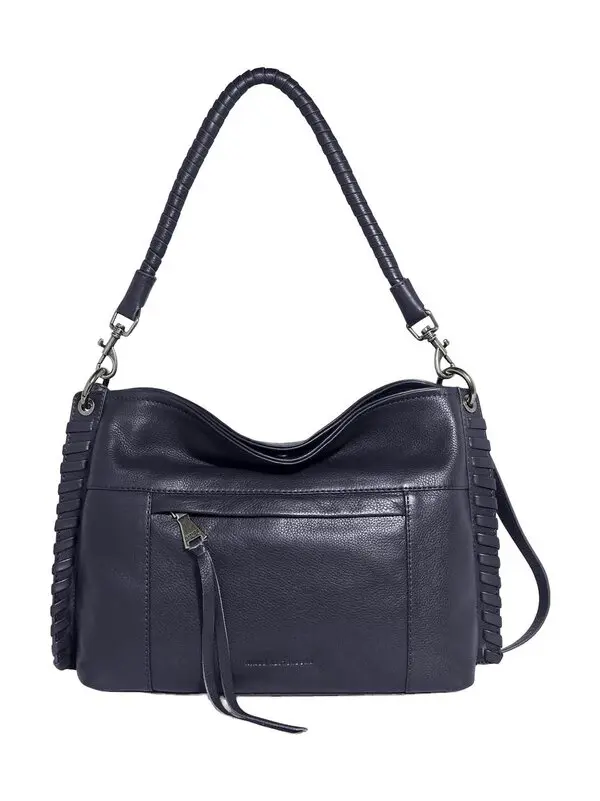 AIMEE Leather Shoulder Bag - Ink Blue