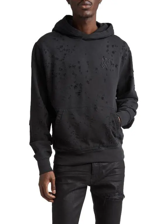 Amiri Shotgun Embroidered Hoodie - Black