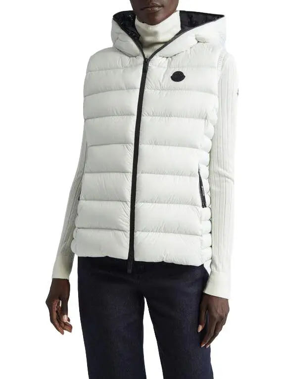 Moncler Barraux Hooded Puffer Vest - Oyster Mushroom