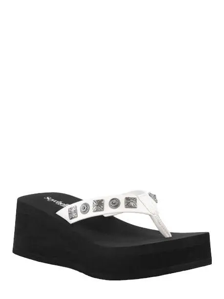 Seychelles Skyscraper Platform Flip Flop - White