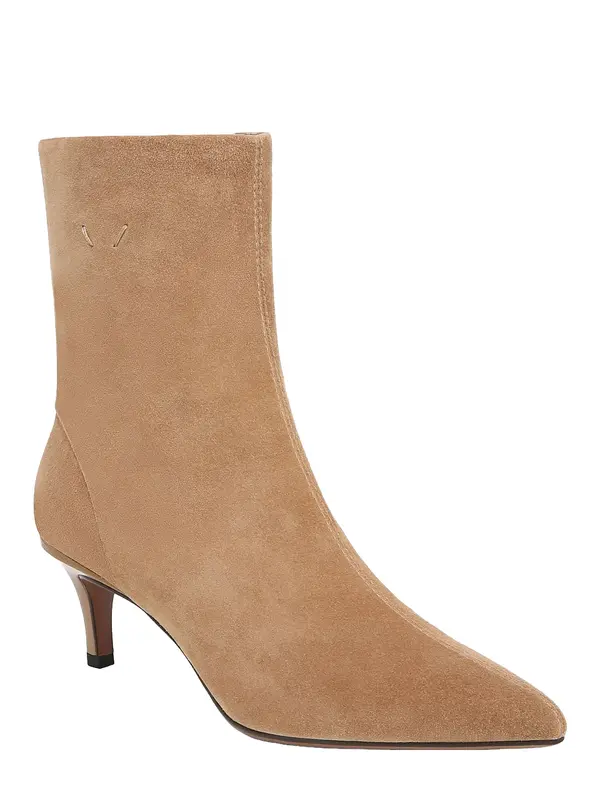 Franco Sarto Pointed Toe Bootie - Taupe Suede