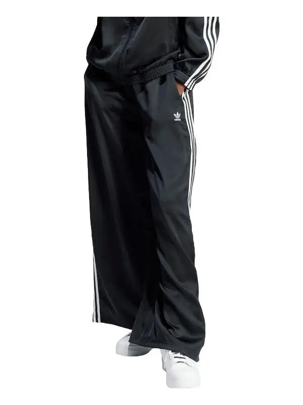 ADIDAS ORIGINALS Recycled Polyester Satin Wide Leg Track Pants - Black