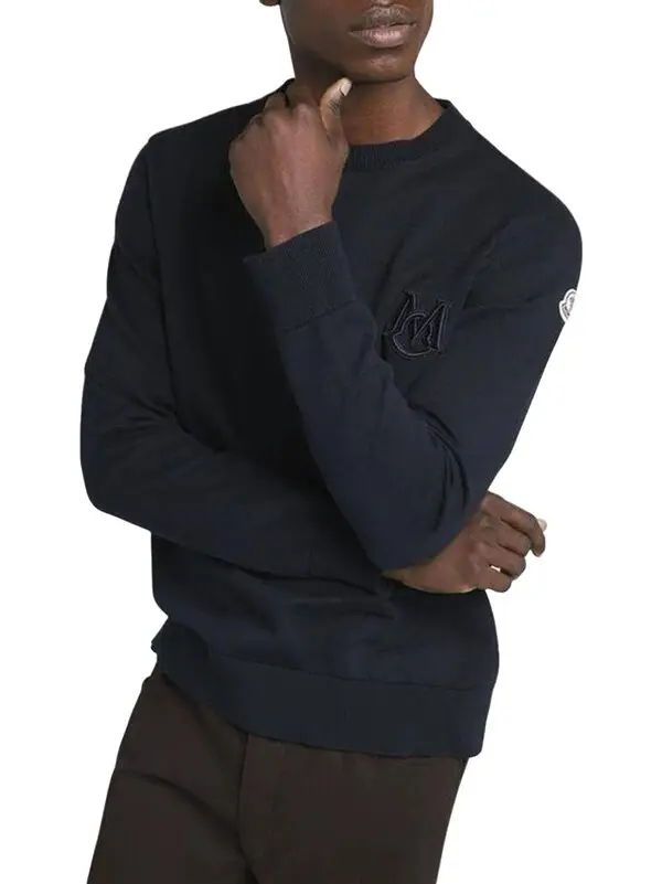 Moncler Logo Crewneck Sweater - Navy