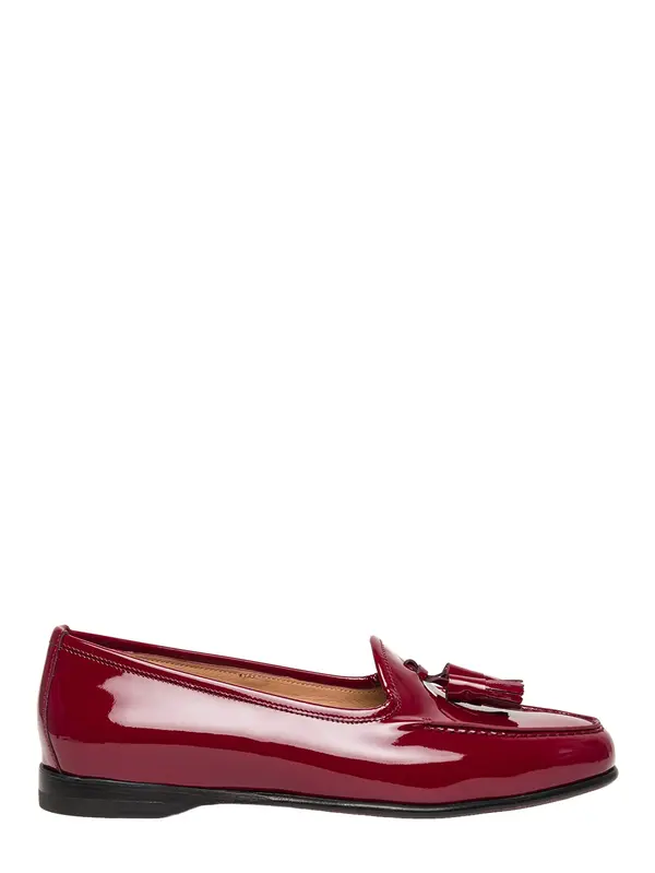 Santoni Andrea Patent Tassel Loafers - Red