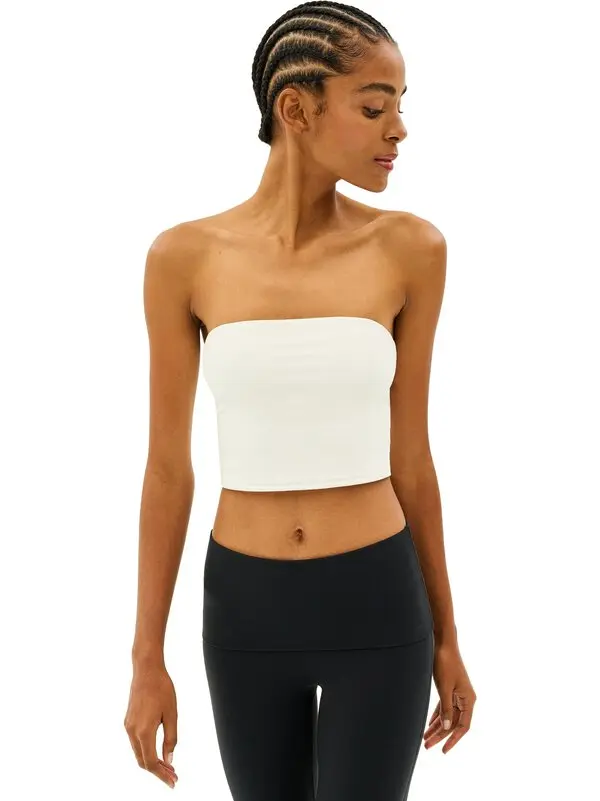 Splits59 Hazel Airweight Crop Bandeau - White