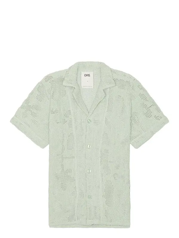 Oas Galbanum Cuba Crochet Shirt In Green - Sage