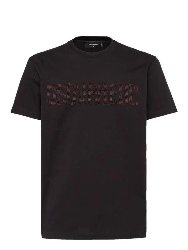Dsquared2 Crystal-logo Cotton T-shirt - Black