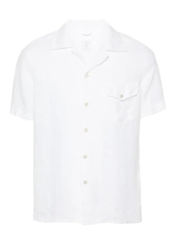 Eleventy Short-sleeve Linen Shirt - White