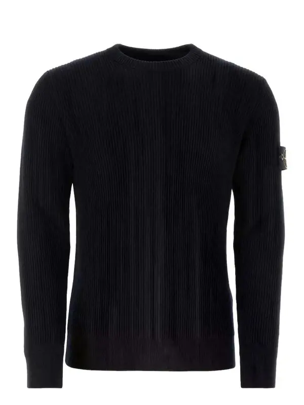 Stone Island Compass-motif Wool Jumper - Blue