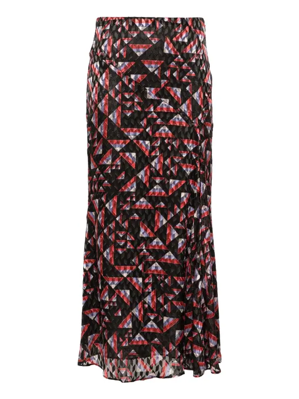 Isabel Marant Katae Geometric-print Midi Skirt - Black