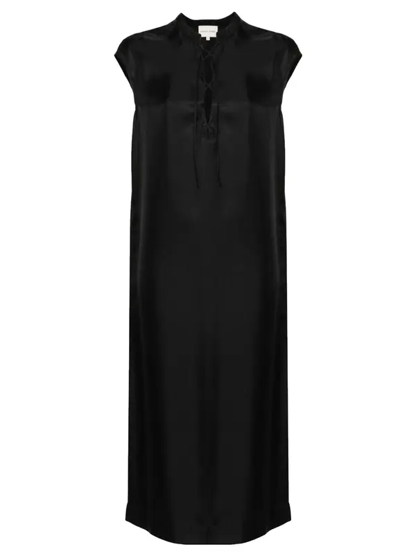 Loulou De Saison Loulou Studio Demeter Silk Midi Dress - Black