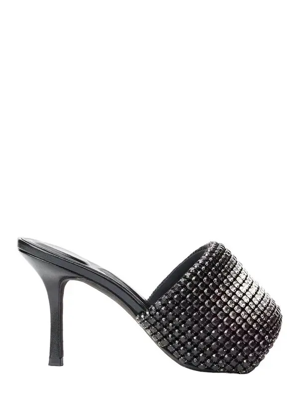 Alexander Wang Heiress 85mm Crystal Mules - Silver