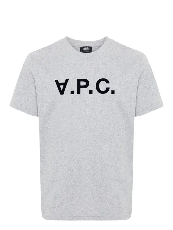 A.p.c. Flocked-logo T-shirt - Grey