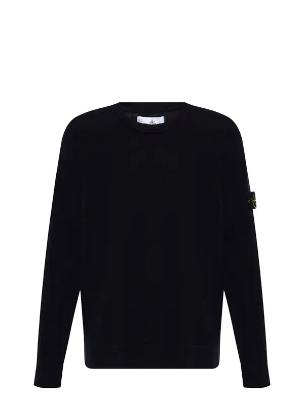 Stone Island Compass-motif Wool Sweatshirt - Blue
