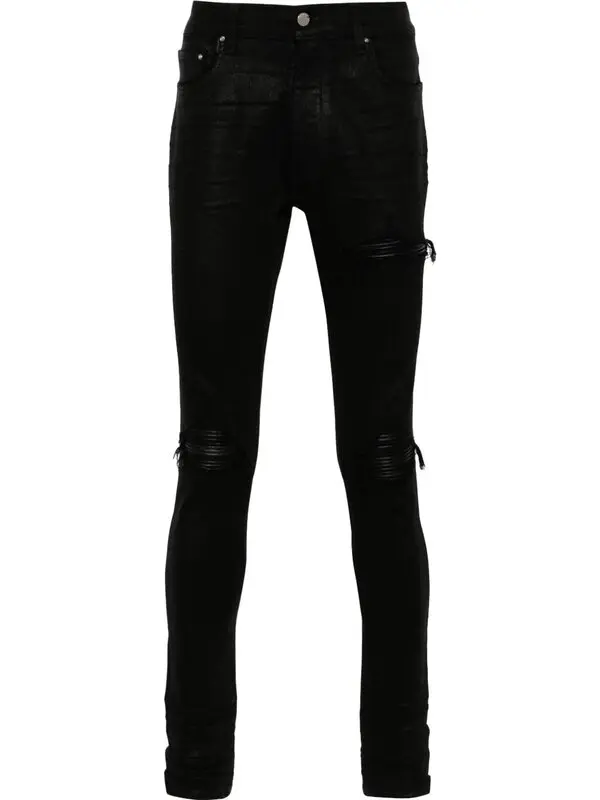 Amiri Waxed Mx1 Skinny Jeans - Black
