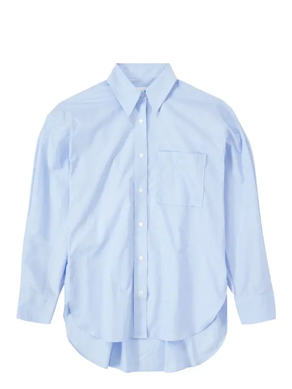 Closed Long-sleeve Cotton Shirt - Blue