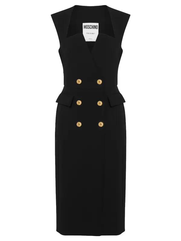 Moschino Double-breasted Midi Dress - Black