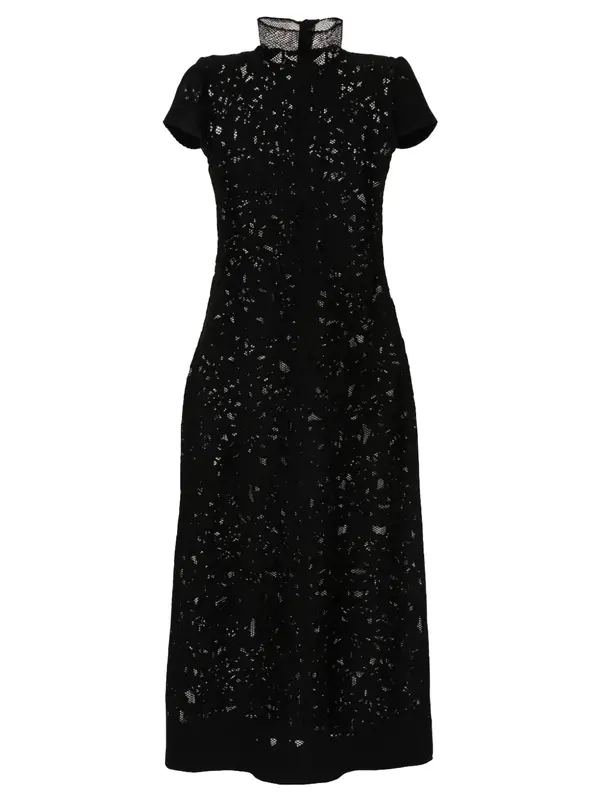 ATU BODY COUTURE Floral-mesh Maxi Dress - Black