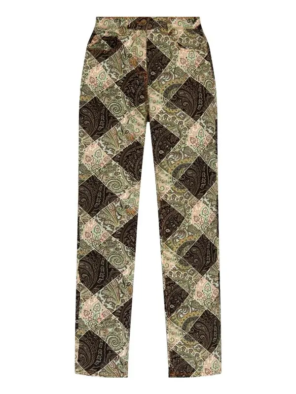 Etro Paisley Print Straight Leg Jeans - Green