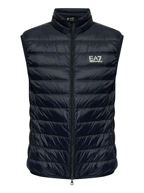 EA7 Logo-print Padded Gilet - Blue