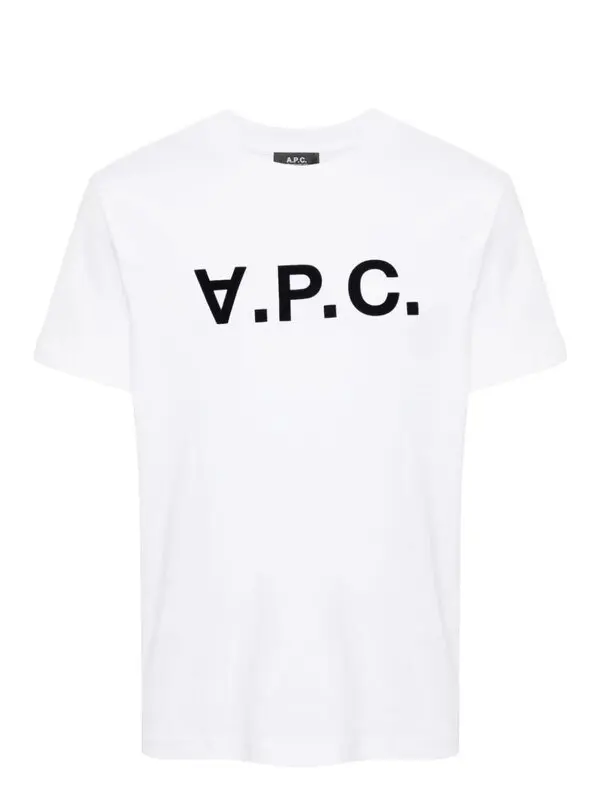 A.p.c. Flocked-logo Cotton T-shirt - White