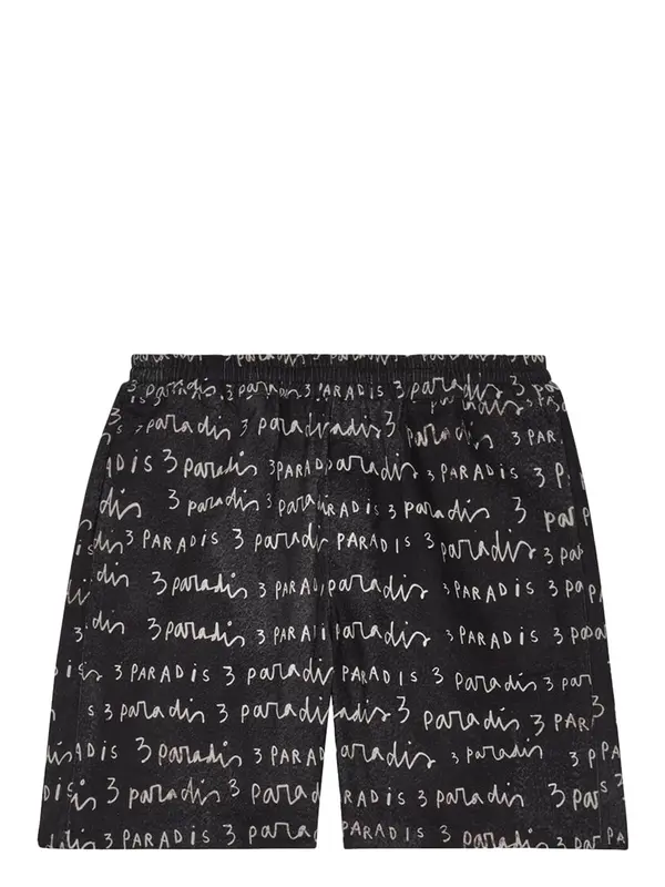 3.PARADIS Logo-print Poplin Shorts - Black